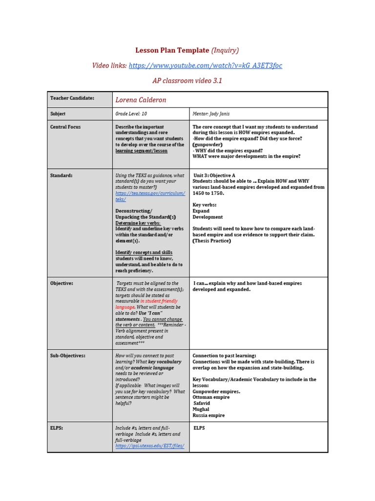 Gunpowder Empires Lesson Plan | PDF | English As A Second Or Foreign ...