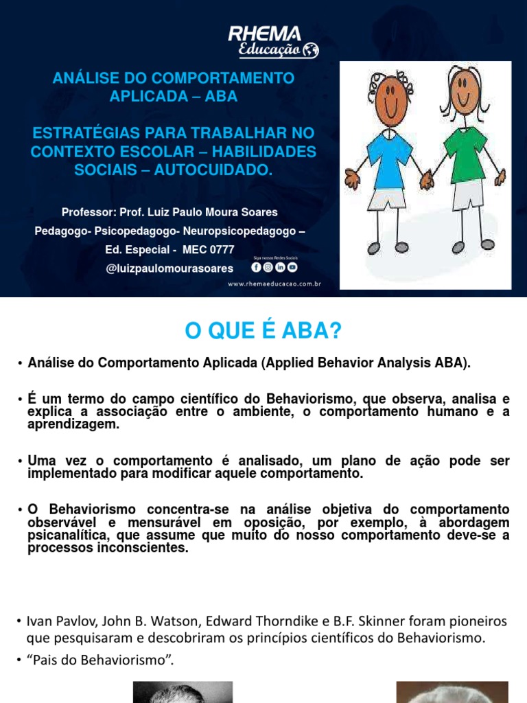 Slides - 4º Aba Aulão | PDF | Aprendizado | Behaviorismo