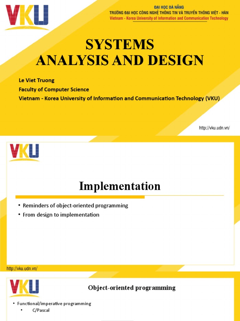 SAD - Ch9 Implementation | PDF | Class (Computer Programming) | Method (Computer Programming)