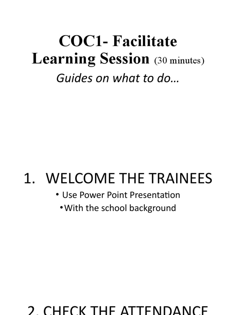 COC1 Facilitate Training Session | PDF