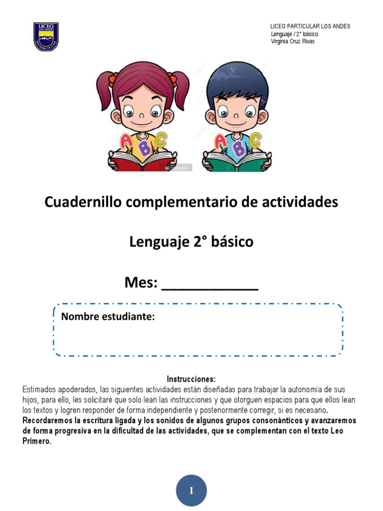 Cuadernillo de Lenguaje 2° Básico | PDF | Estudios de idiomas extranjeros