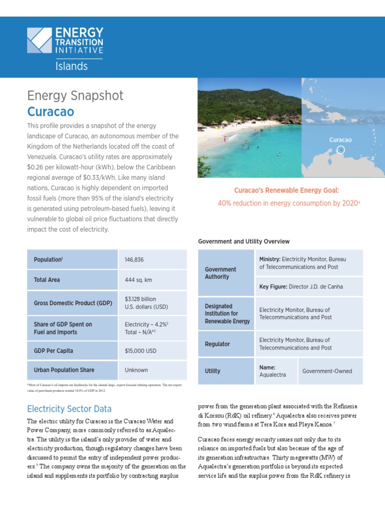 Curacao's Energy Landscape Overview | PDF | Wind Power | Renewable Energy