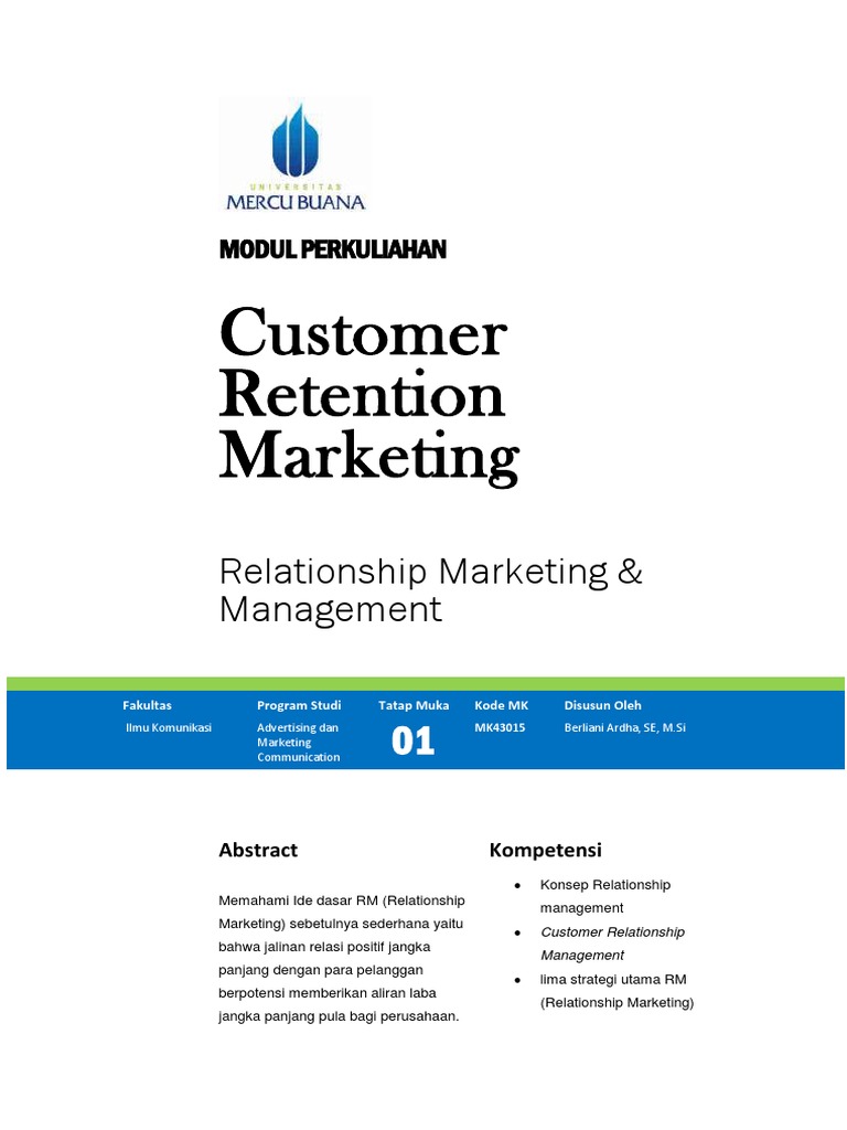 Modul Customer Retention Marketing | PDF