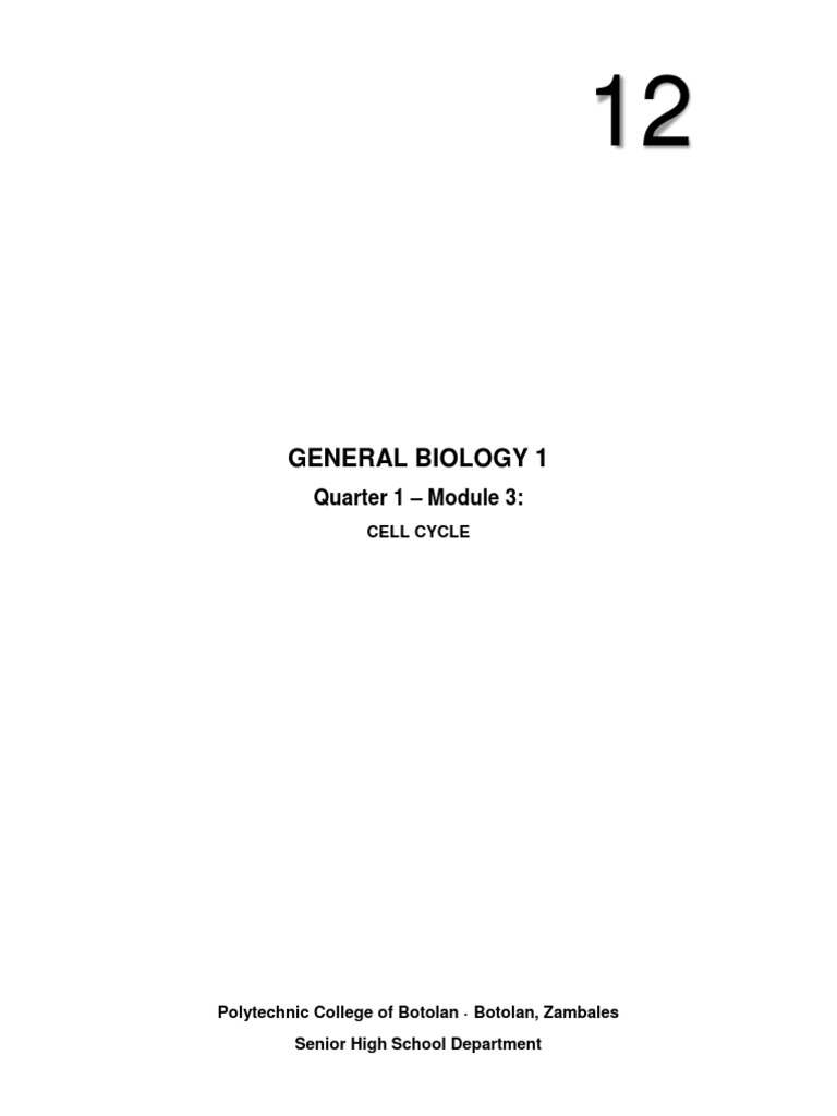 General Biology 1: Quarter 1 - Module 3 | PDF | Meiosis | Mitosis