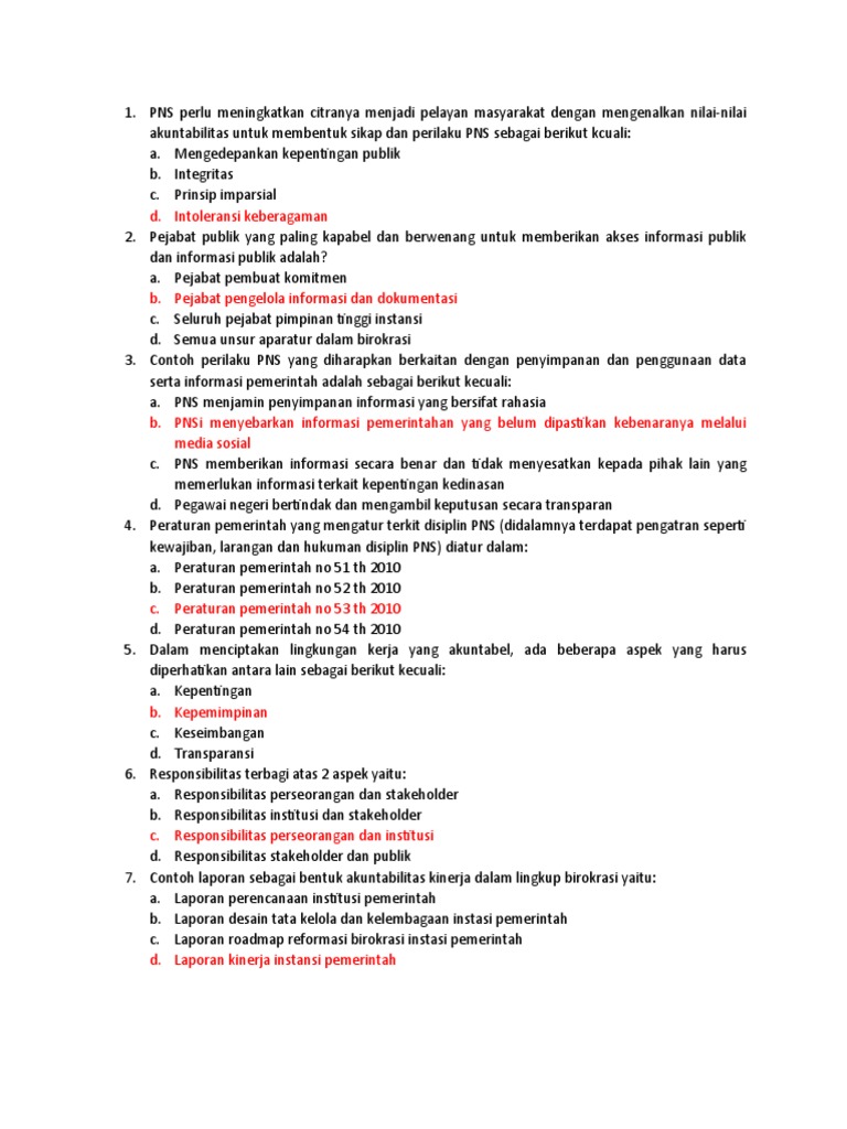Contoh Soal Latsar | PDF