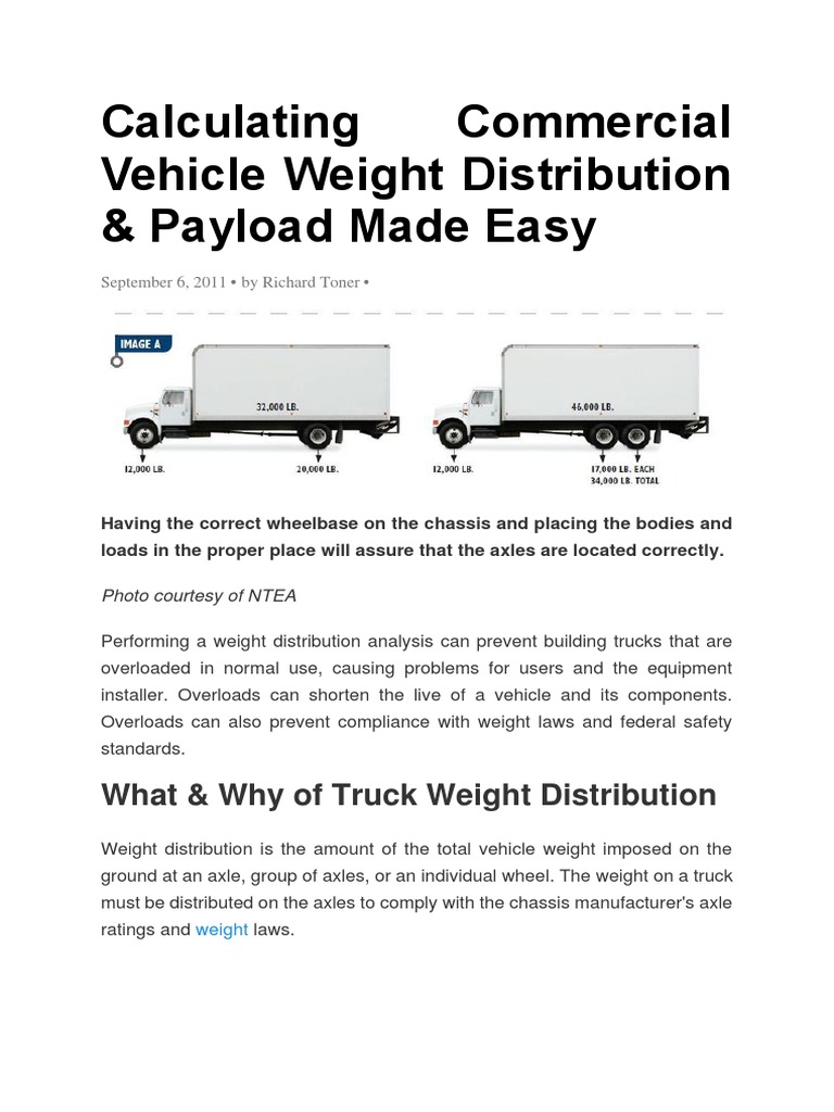 Calculating Commercial Vehicle Weight Distribution | PDF | Truck | Axle