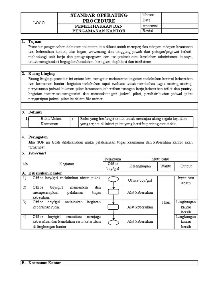Sop Pemeliharaan Dan Pengamanan Kantor | PDF
