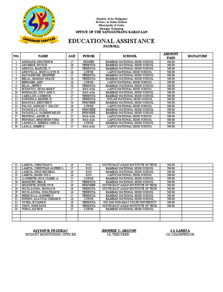 Educational Assistance Payroll | PDF