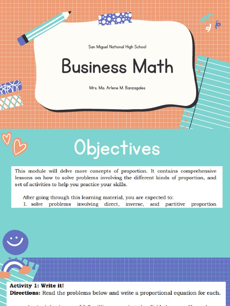 Business Math: San Miguel National High School | PDF