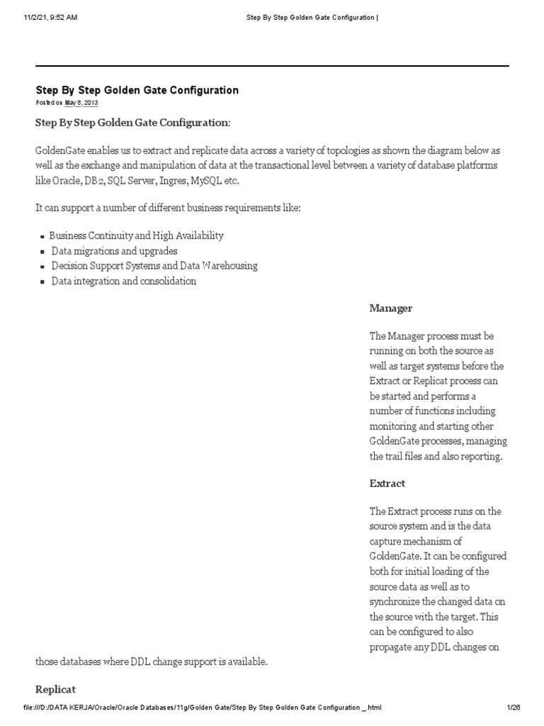 Step by Step Golden Gate Configuration | PDF | Databases | Computer ...