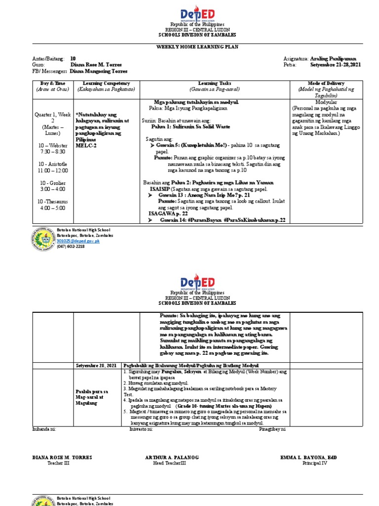 AP - WHLP - Q1 - Week 2 | PDF