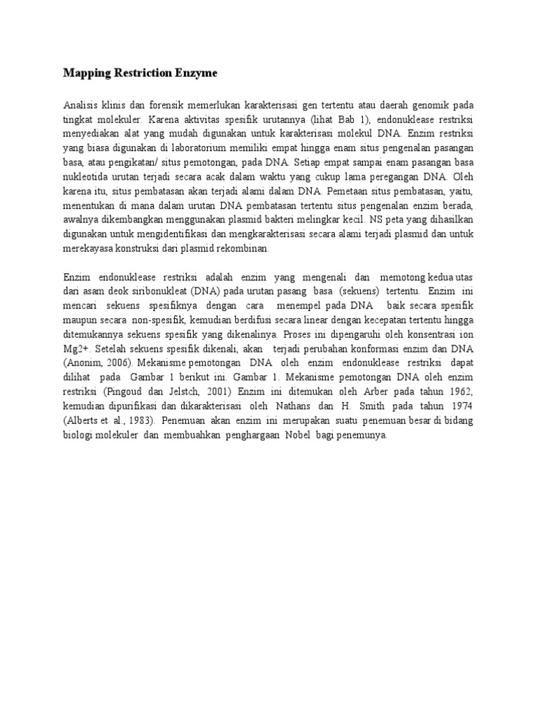 Mapping Restriction Enzyme | PDF