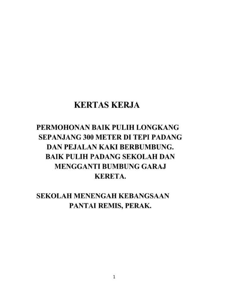 Kertas Kerja Longkang | PDF