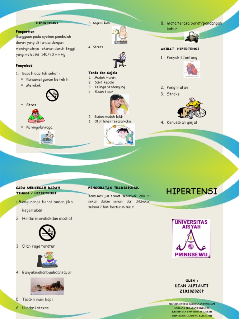 Leaflet Hipertensi Jus Tomat | PDF