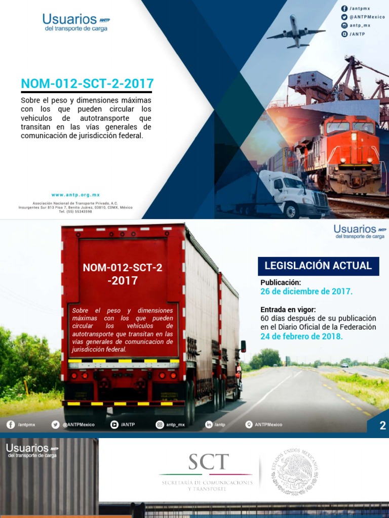 Nom 012 SCT - 2 2017 | PDF | Eje | Remolque (Vehículo)