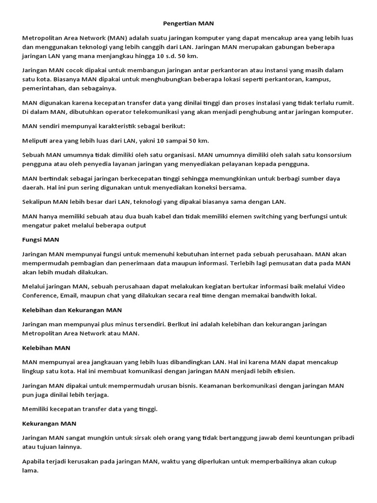 Pengertian MAN-WPS Office | PDF