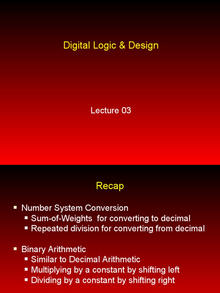 Digital Logic Design Power Point Slides Lecture 2 | PDF | Binary Coded ...