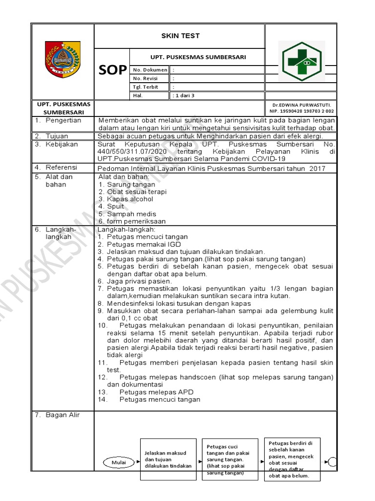 20.sop Skin Test | PDF