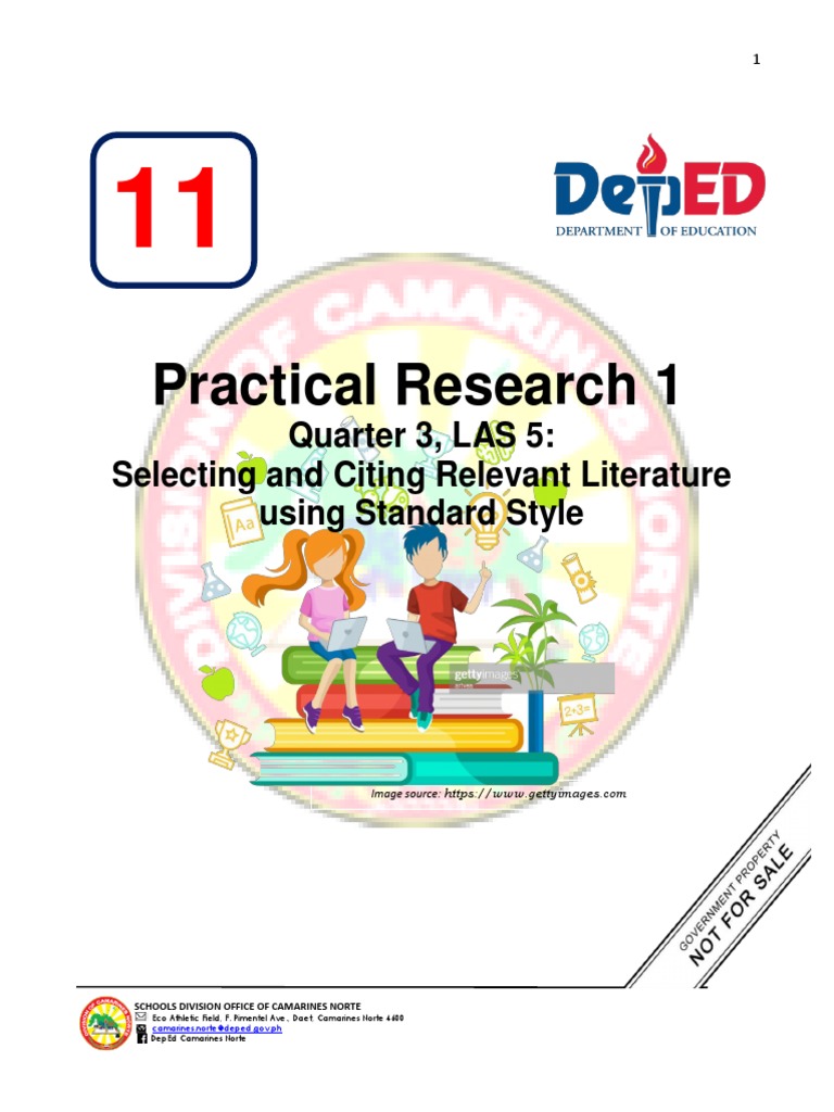 Practical Research 1: Quarter 3, LAS 5: Selecting and Citing Relevant ...
