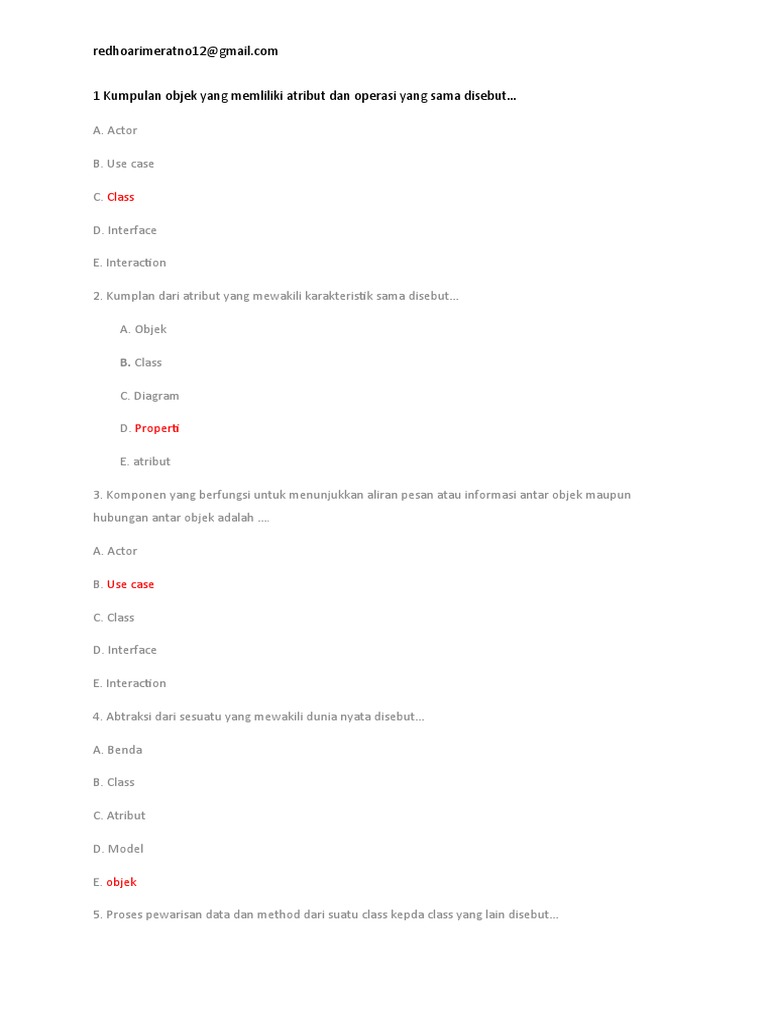 Kuis Konsep Dasar Pemrograman OOP | PDF | Metode & Bahan Ajar | Teknologi & Rekayasa