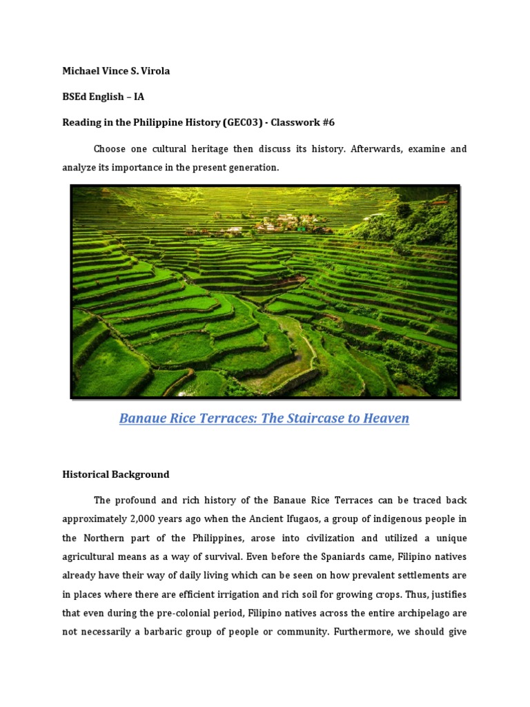 Banaue Rice Terraces: The Staircase To Heaven | PDF | Philippines ...