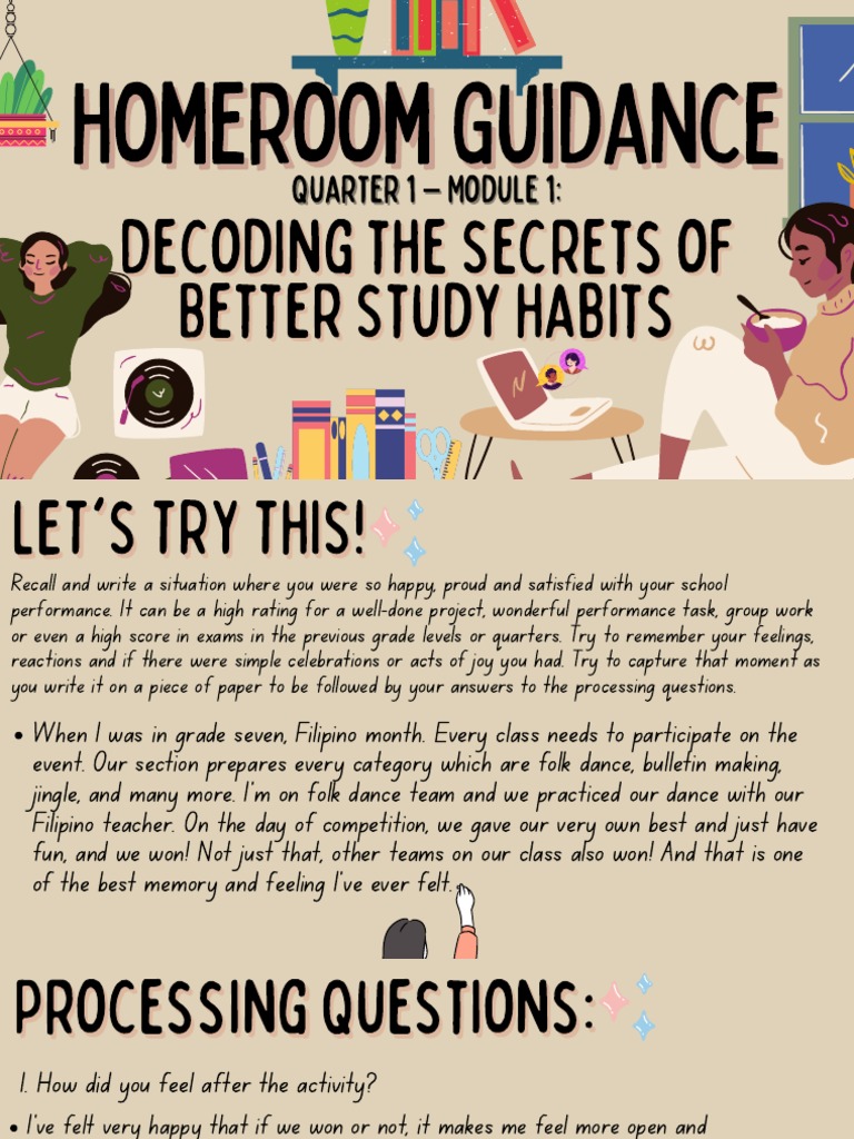 Homeroom Guidance Module 1 | PDF | Psychological Concepts | Cognition