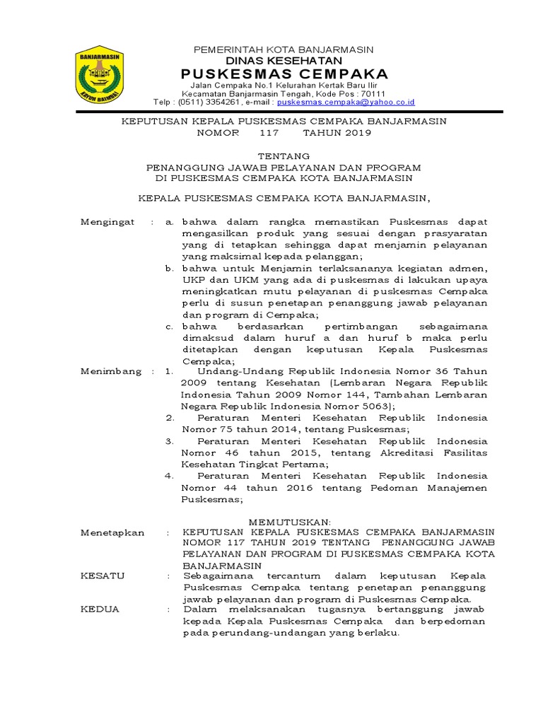 2.3.1.2 SK Maret 2019 PJ Program | PDF