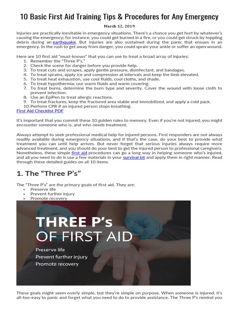 10 Basic First Aid Training Tips | Download grátis PDF | Hypothermia | Burn