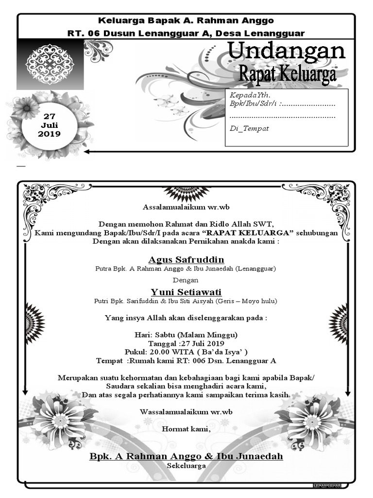 Undangan Rapat Keluarga Full | PDF