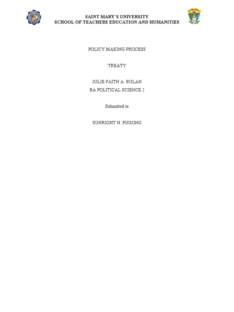 Treaty Policy Making Process | PDF | Treaty | Ratification