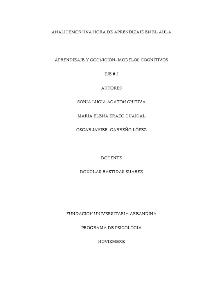 Aprendizaje Y Cognicion Modelos Cognitivos Pdf Aprendizaje Farmacia