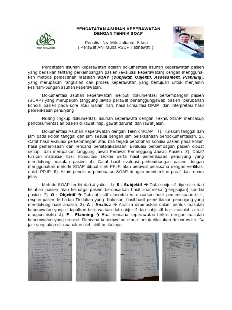 TEKNIK SOAP DALAM PENCATATAN ASUHAN KEPERAWATAN | PDF