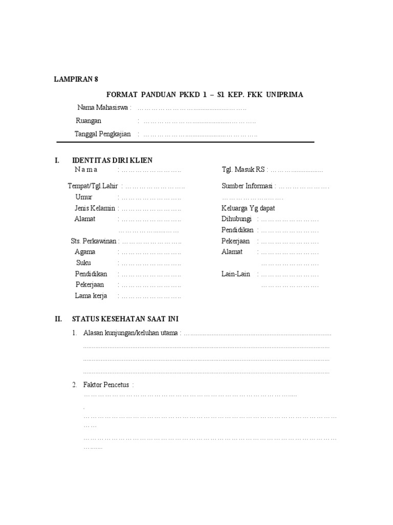 Format Pengkajian Askep | PDF