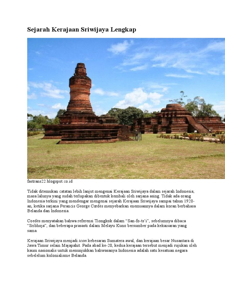 Sejarah Kerajaan Sriwijaya Lengkap | PDF