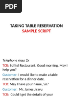 Sequence of Table Service (Script) | PDF | Waiting Staff | Hospitality ...