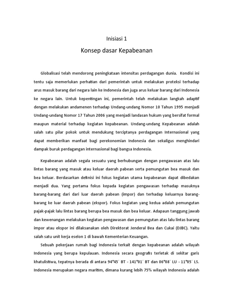 Konsep Dasar Kepabeanan | PDF