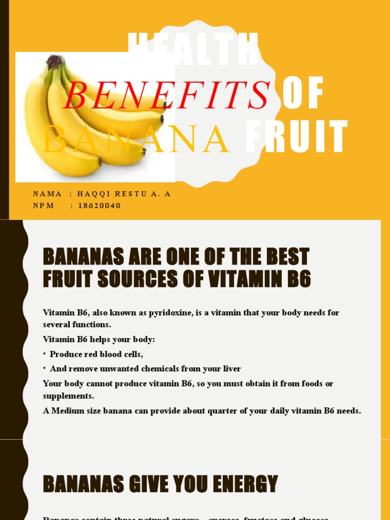 Health Benefits of Banana Fruit | PDF