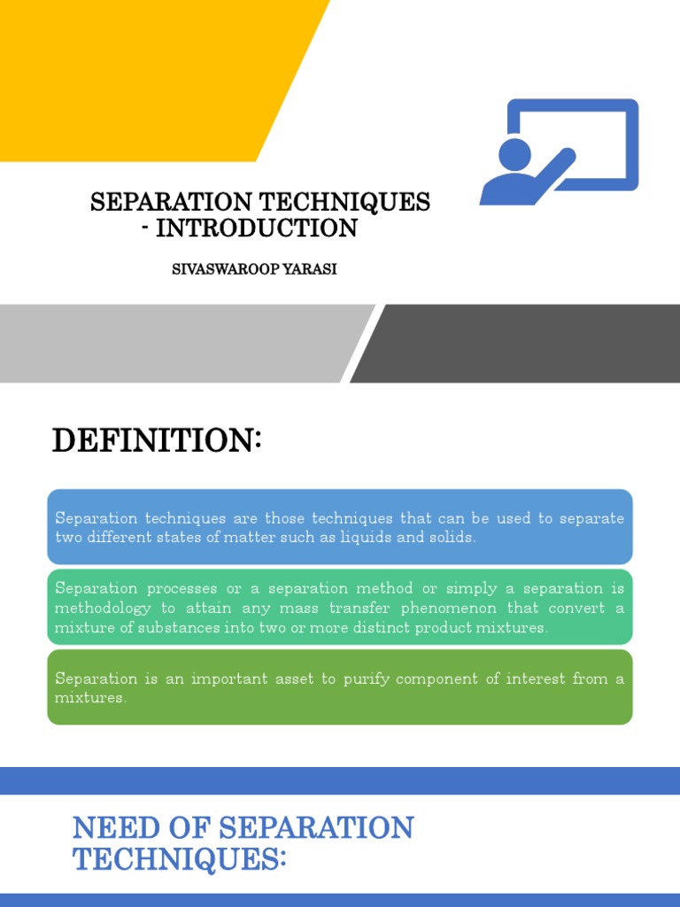Separation Technique - Pharm Eng I | PDF | Distillation | Solution