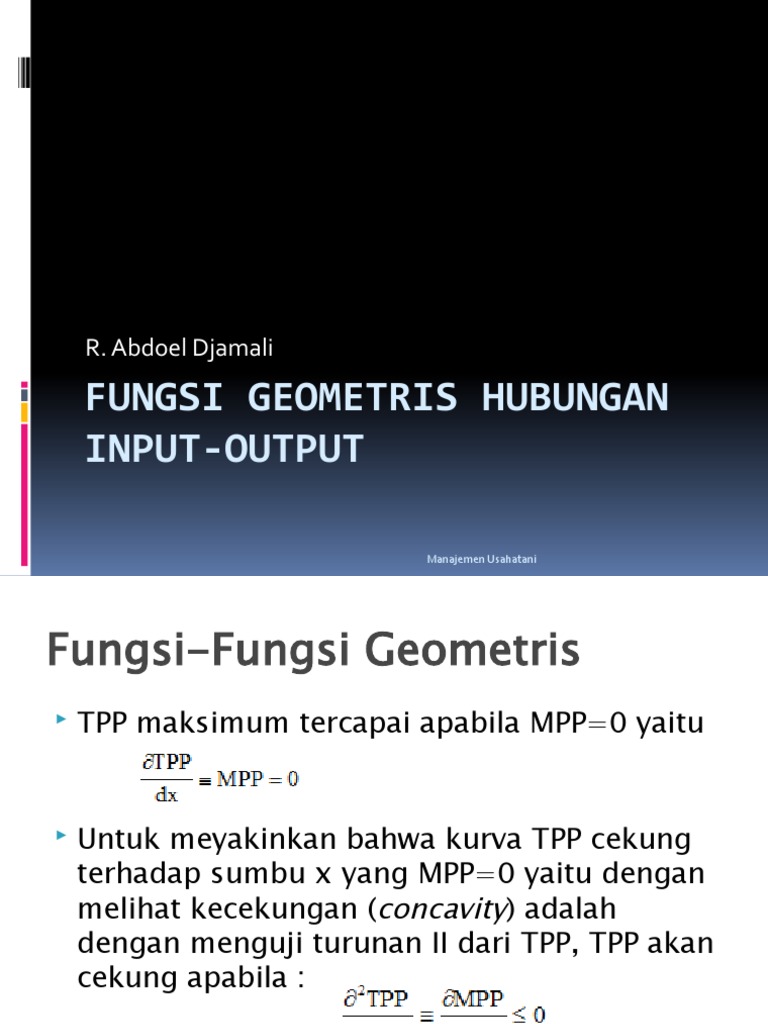 Kuliah-5 Fungsi Geometris Dan Hubungan Input-Output | PDF