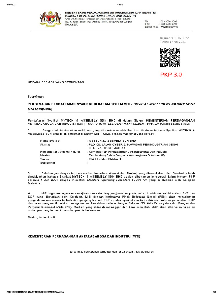 Miti Approval - Mytech - 170621 | PDF