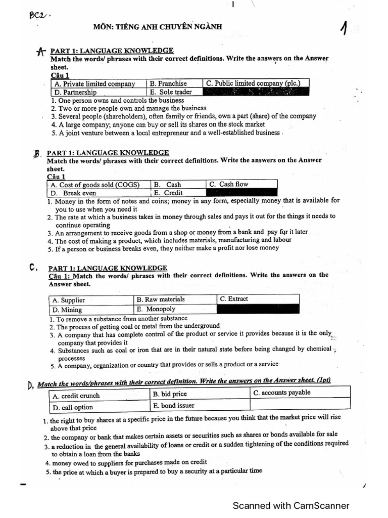 TiengAnhChuyenNganh1 (TACN1) | PDF