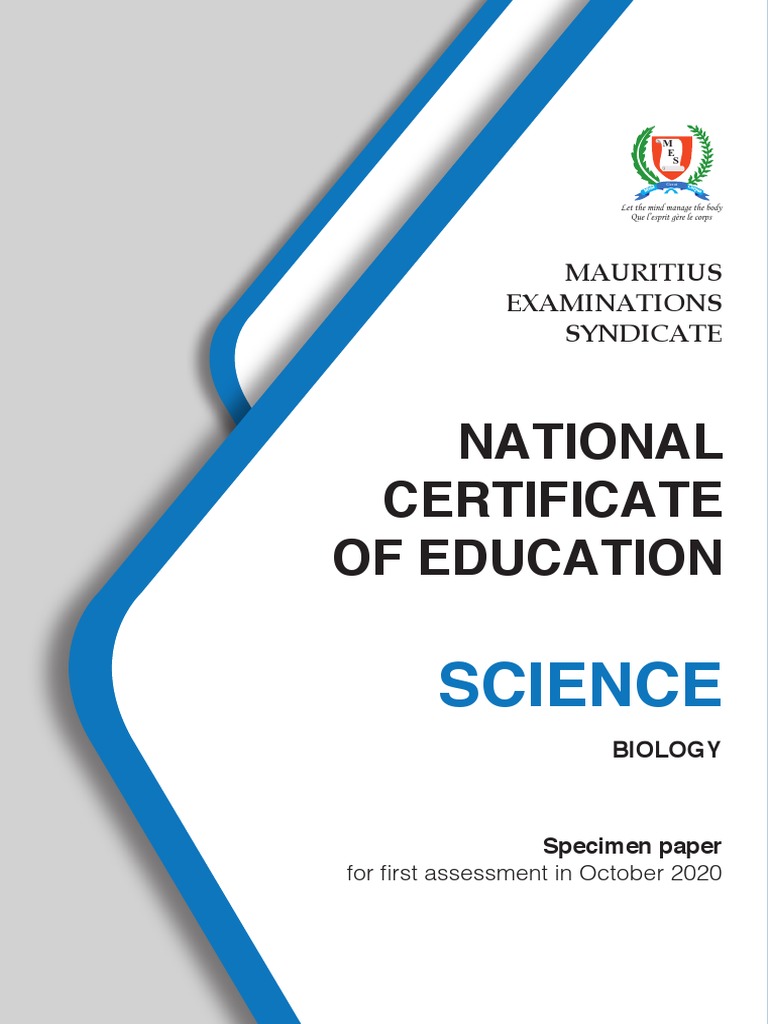 Biology Nce Grade 9 Specimen | PDF | Artery | Reproductive System