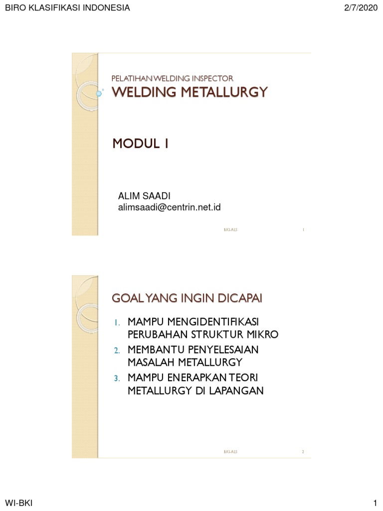 MATERI - WELDING - METALLURGY - WI - MODUL 1 Compressed | PDF