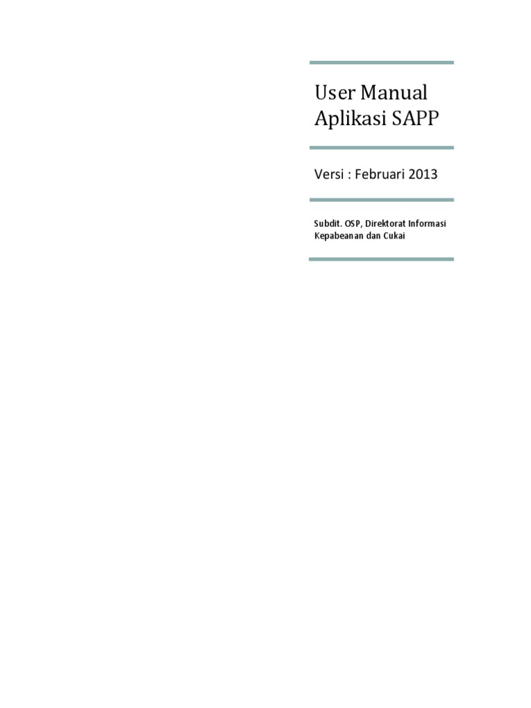 User Manual SAPP 2013 | PDF