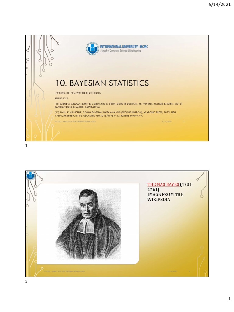 Bayesian Statistics: Thomas Bayes | PDF | Bayesian Inference | Probability And Statistics