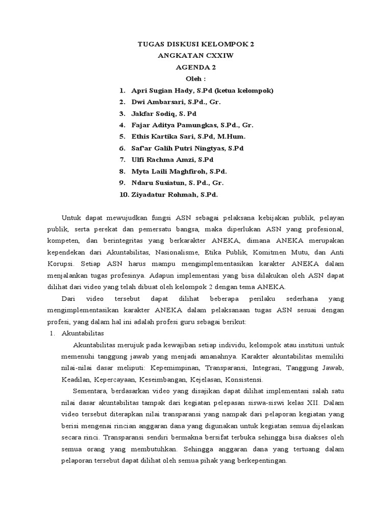 Tugas Diskusi Kelompok Aneka | PDF
