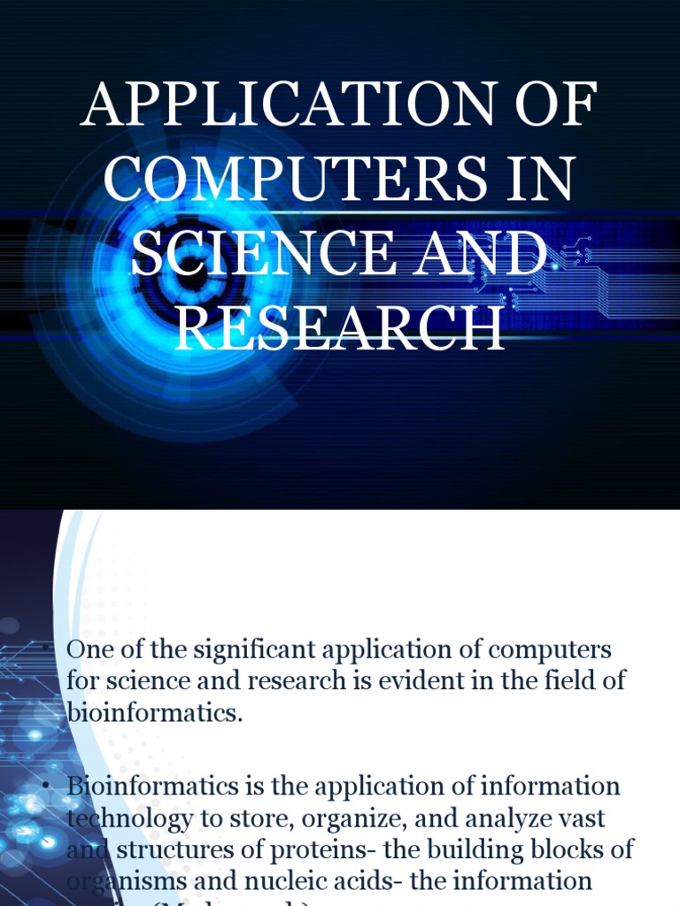 Application of Computers in Science and Research | PDF