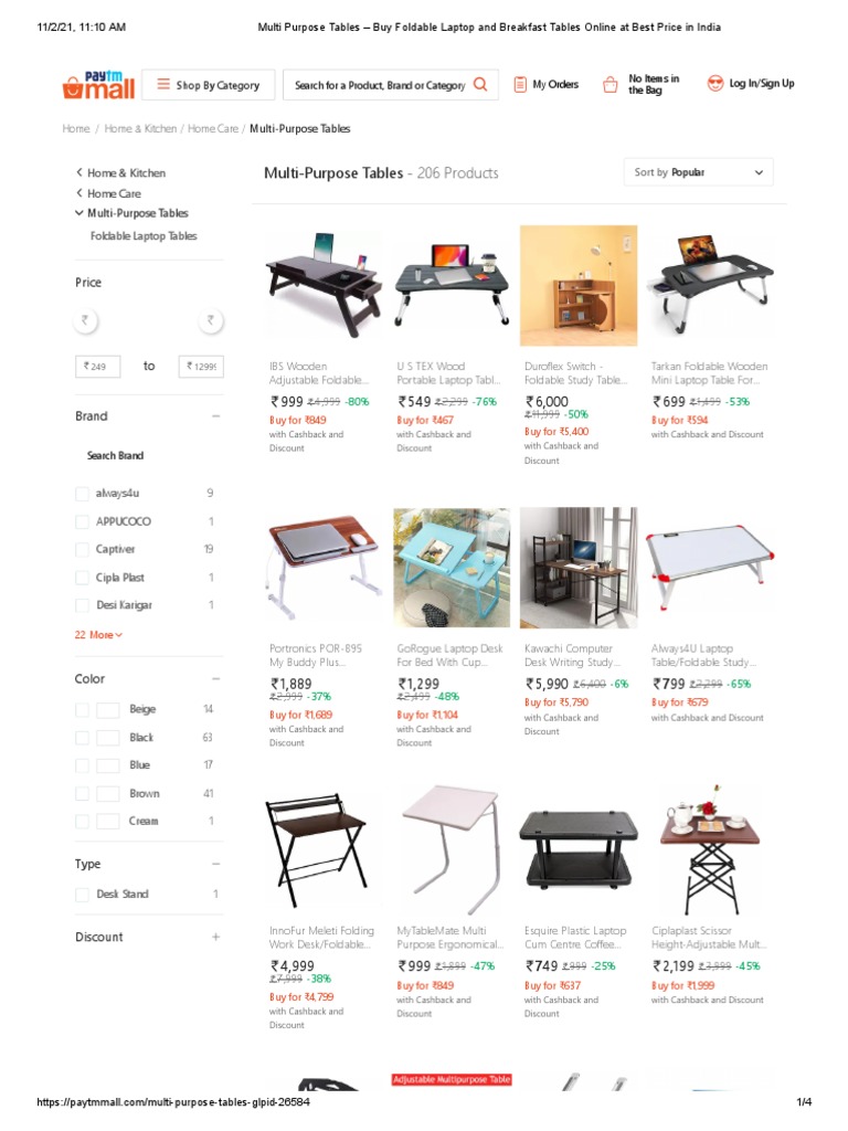 Multi-Purpose Tables: - 206 Products | PDF | Laptop | Consumer Goods
