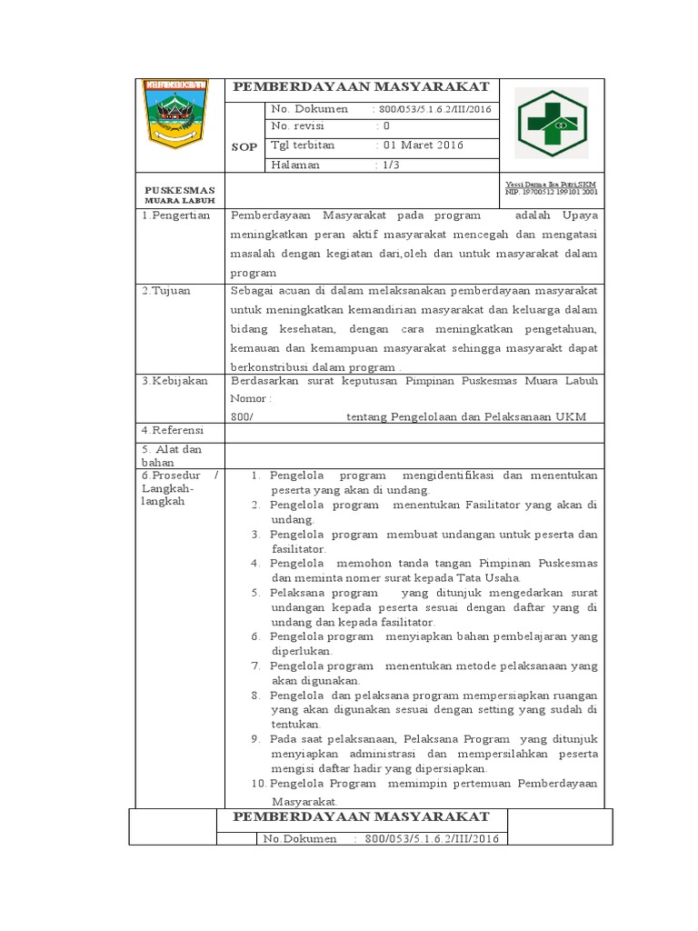 Sop5.1.6 .2 Pemberdayaan Masy | PDF