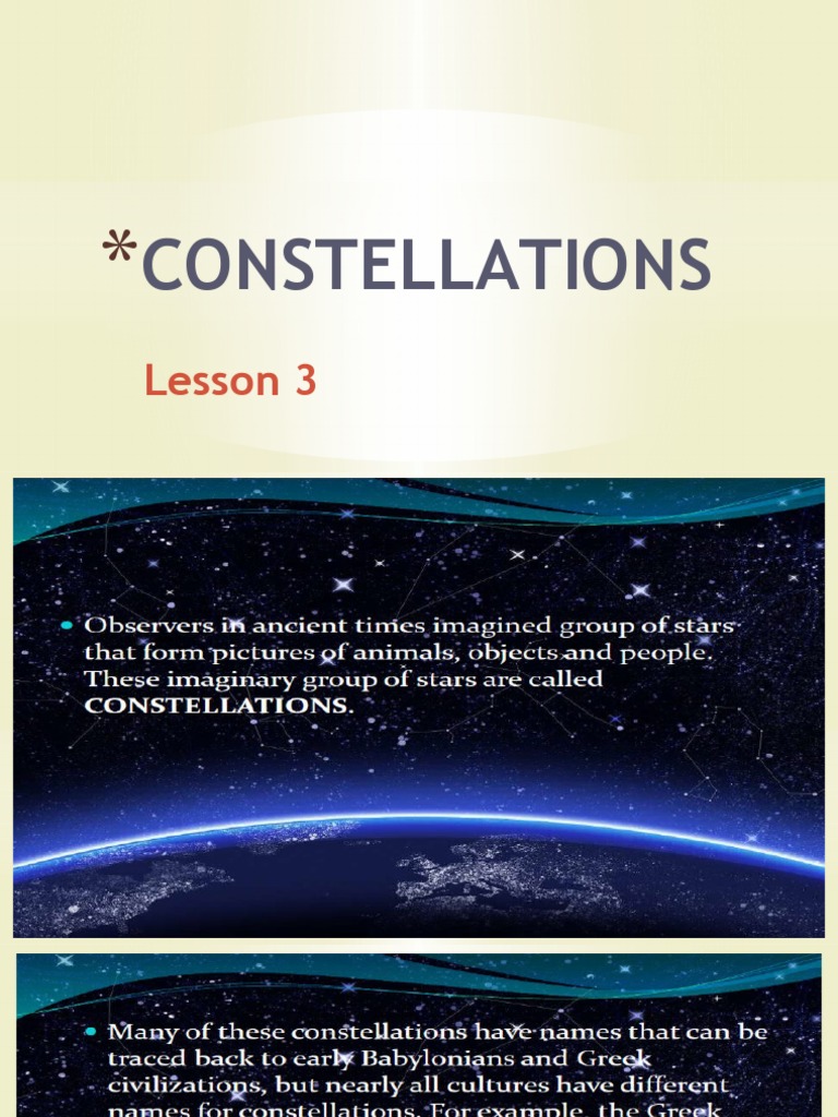 Constellations: Lesson 3 | PDF | Astrological Sign | Zodiac